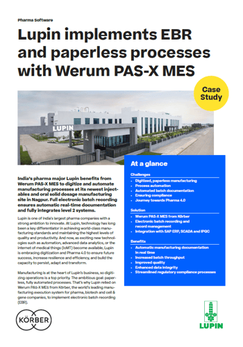 Körber Pharma | Software | Case Study Lupin